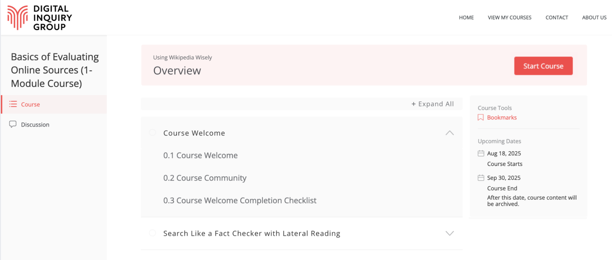 Basics of Evaluating Online Sources (1-Module Course) - DIG site